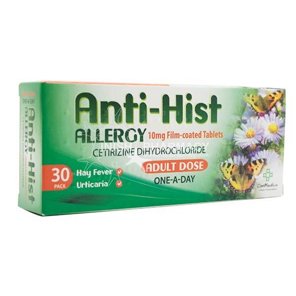 Anti-Hist Allergy 10mg Tablets (30 tabs) – bergins.pharmacy